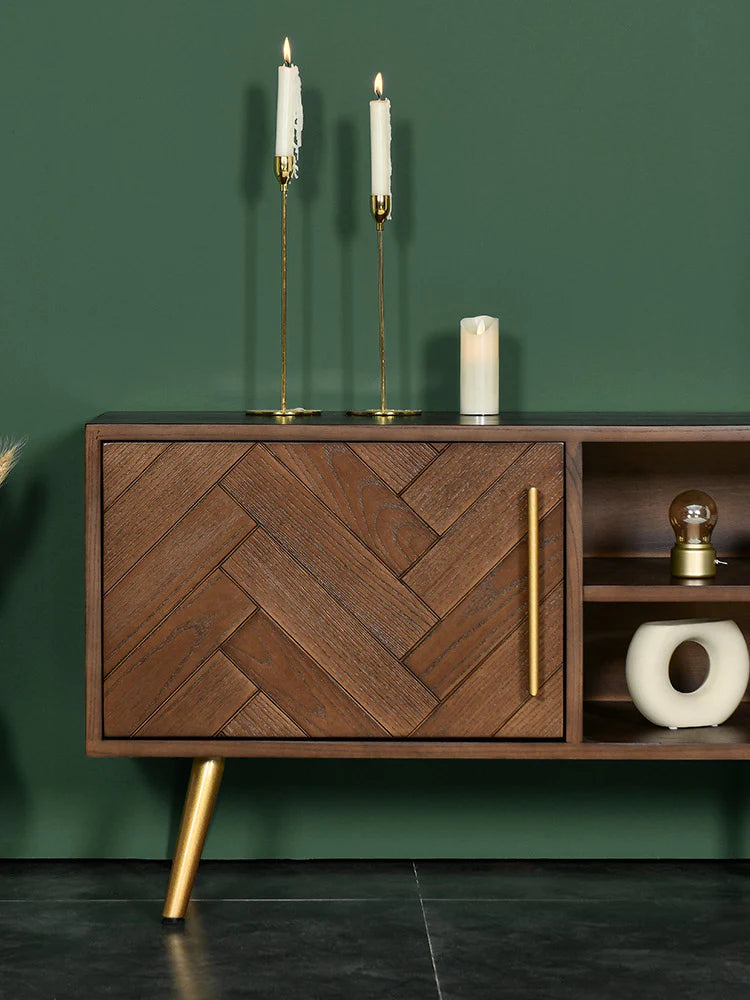 LILAH Herringbone TV Console Solid Wood American Ash Cabinet – Big-Sale ...